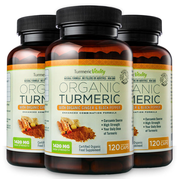 Organic Turmeric Capsules 3-Pack - Turmeric Vitality UK